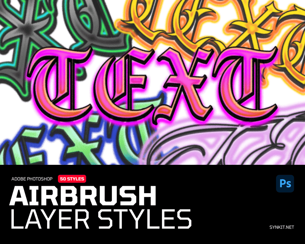 Airbrush | 50 Photoshop Layer Styles – Synkit