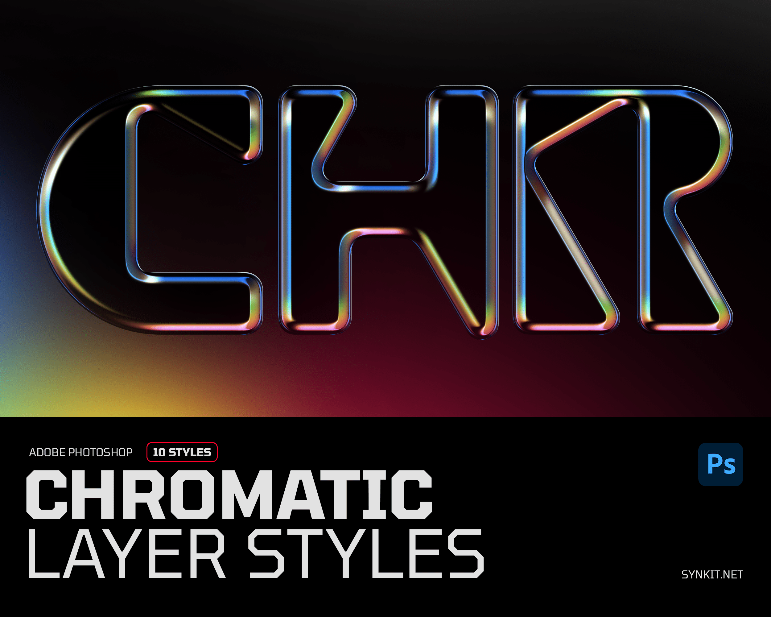 Chromatic | 10 Photoshop Layer Styles – Synkit